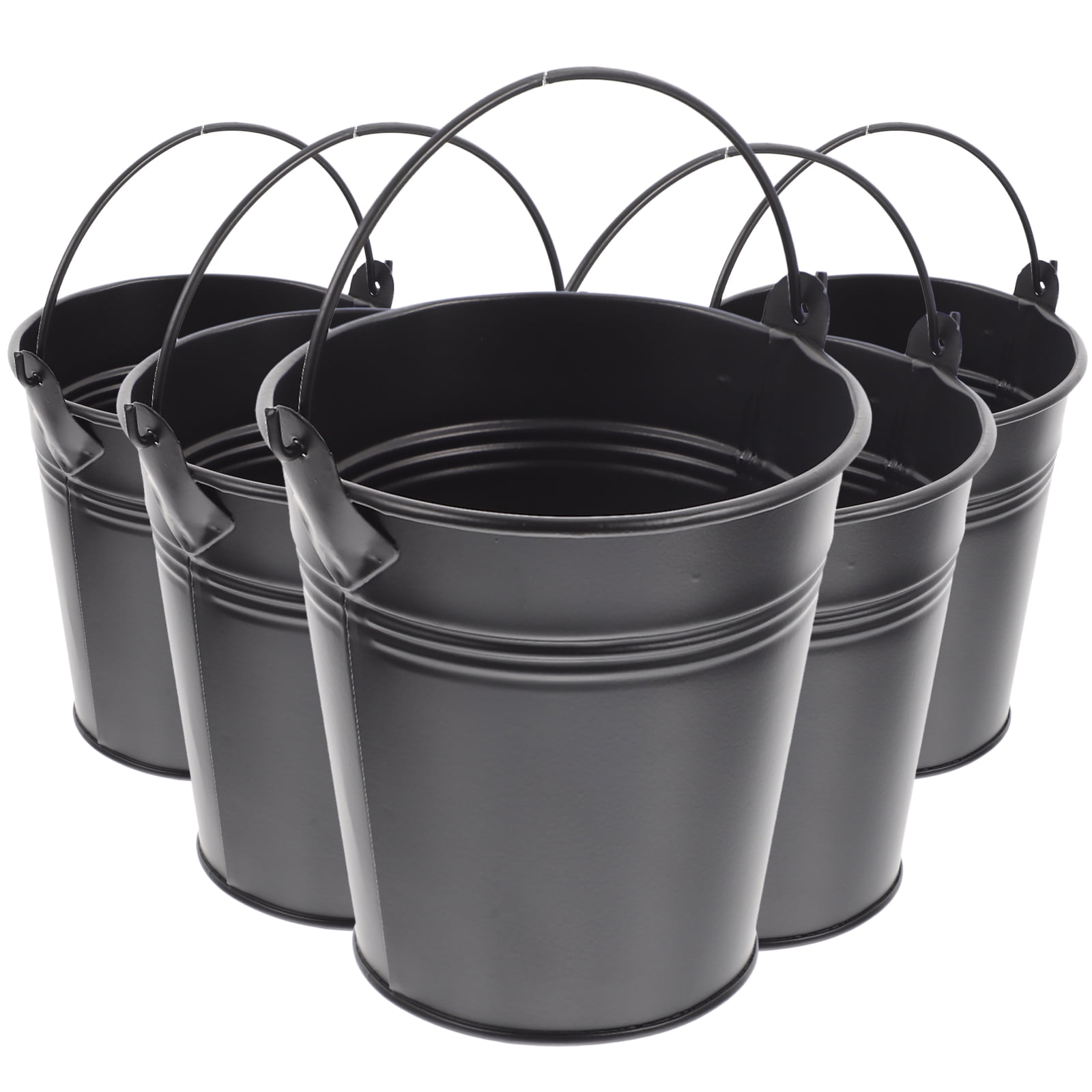 Galvanized Bucket Planter 5Pcs Iron Flower Bucket with Handle - Walmart.com