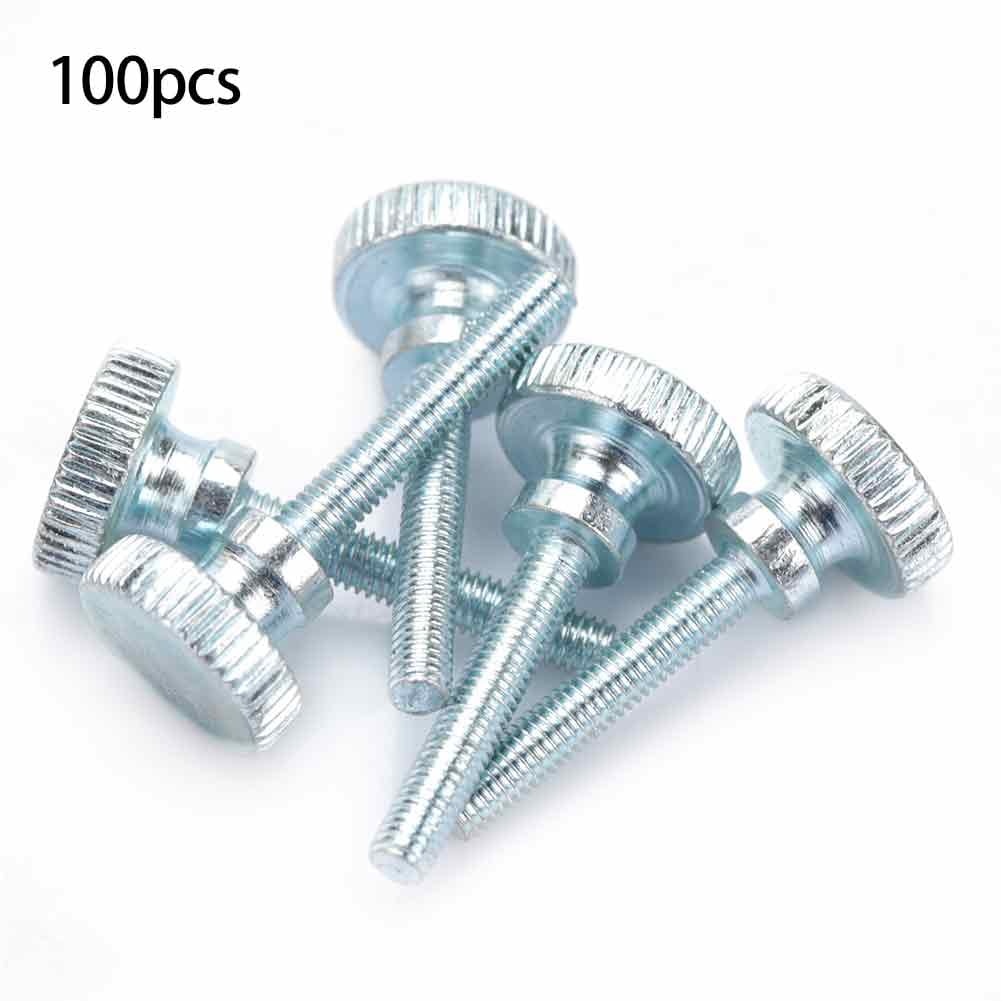 Galvanized Carbon Steel Knurled Head Screws, 100Pcs M3*18 Adjustable ...