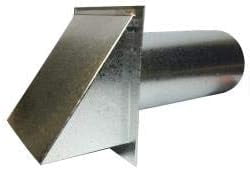 Galvanized Exterior Side Wall Cap with Damper and Screen (Galvanized ...