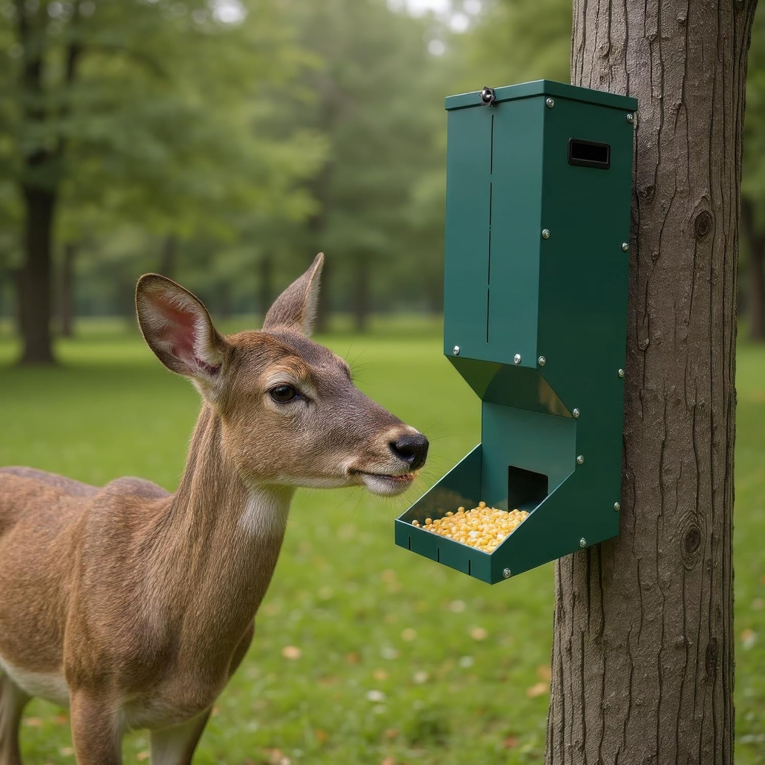 Galvanized Hanging Deer Corn Feeder Box, Heavy Duty Metal Deer Feeding ...