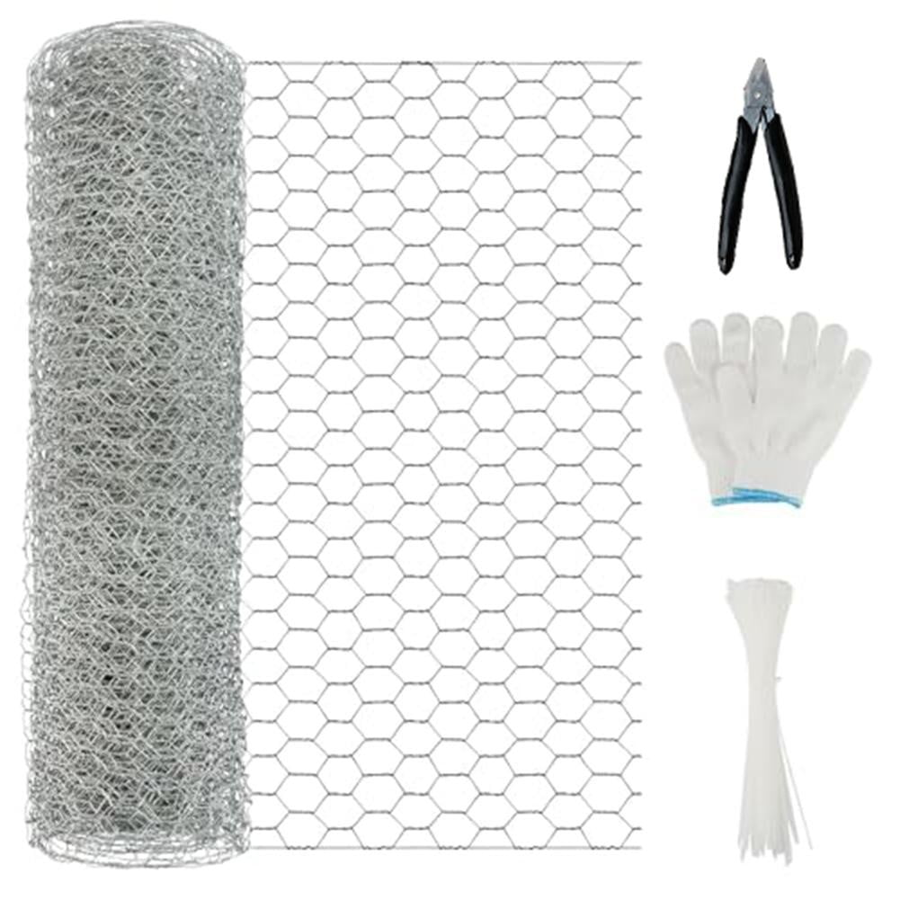 Galvanized Hexagonal Wire Mesh Garden Fence for Poultry & Pets - 35cm x ...