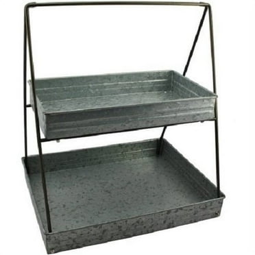 Farmhouse Decor 3-Tier Rustic Kitchen Stand with Galvanized Metal ...