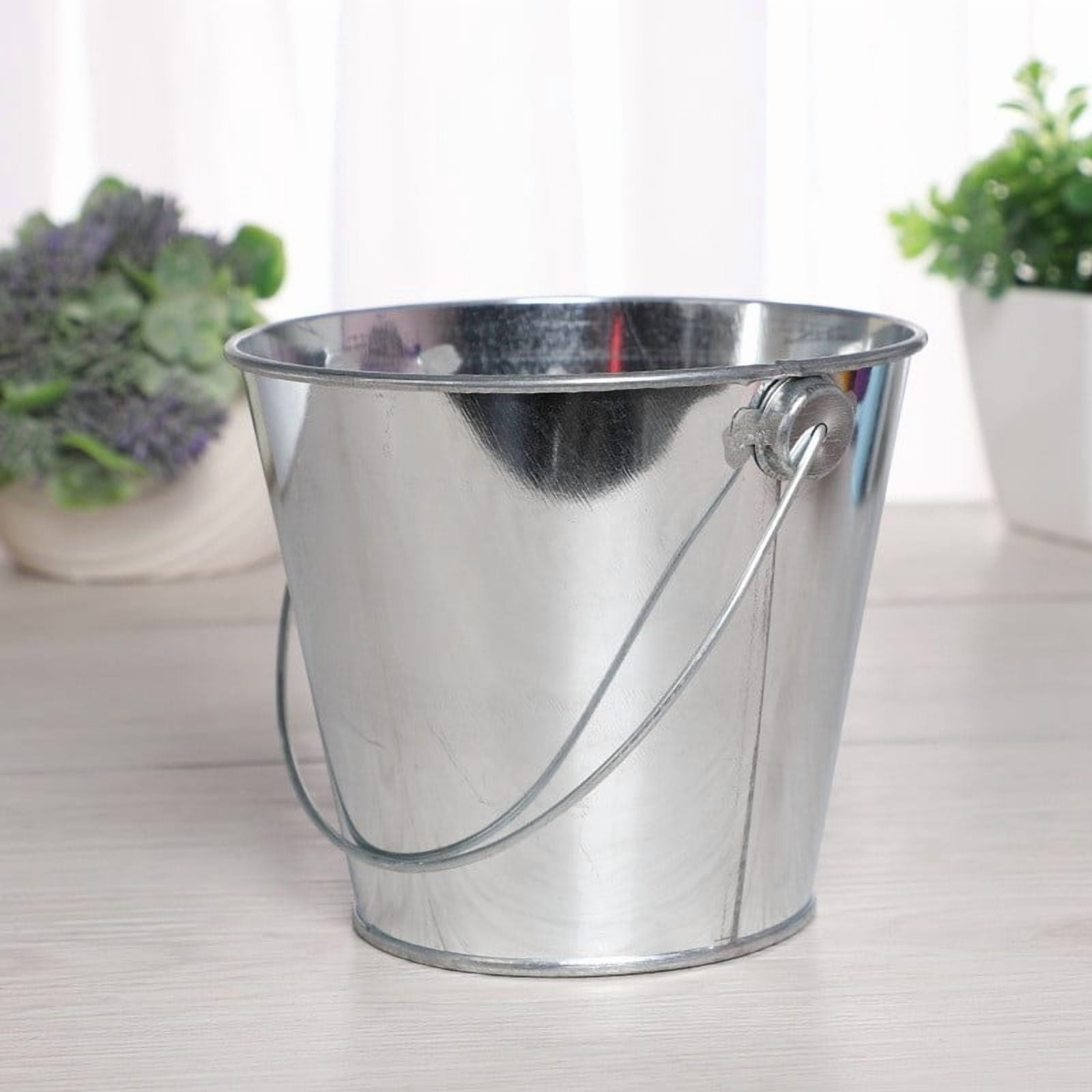 Galvanized Metal Bucket with Handle, Durable Multipurpose Pail for ...