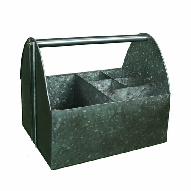 Galvanized Metal Caddy With Handle, Gray - Walmart.com