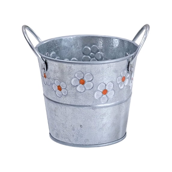 Galvanized Metal Large Planter with Lid, Farmhouse Style Container ...