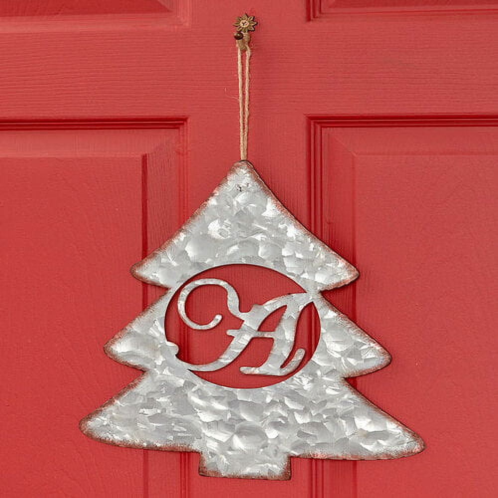 Galvanized Metal Monogram Tree Signs-A - Walmart.com
