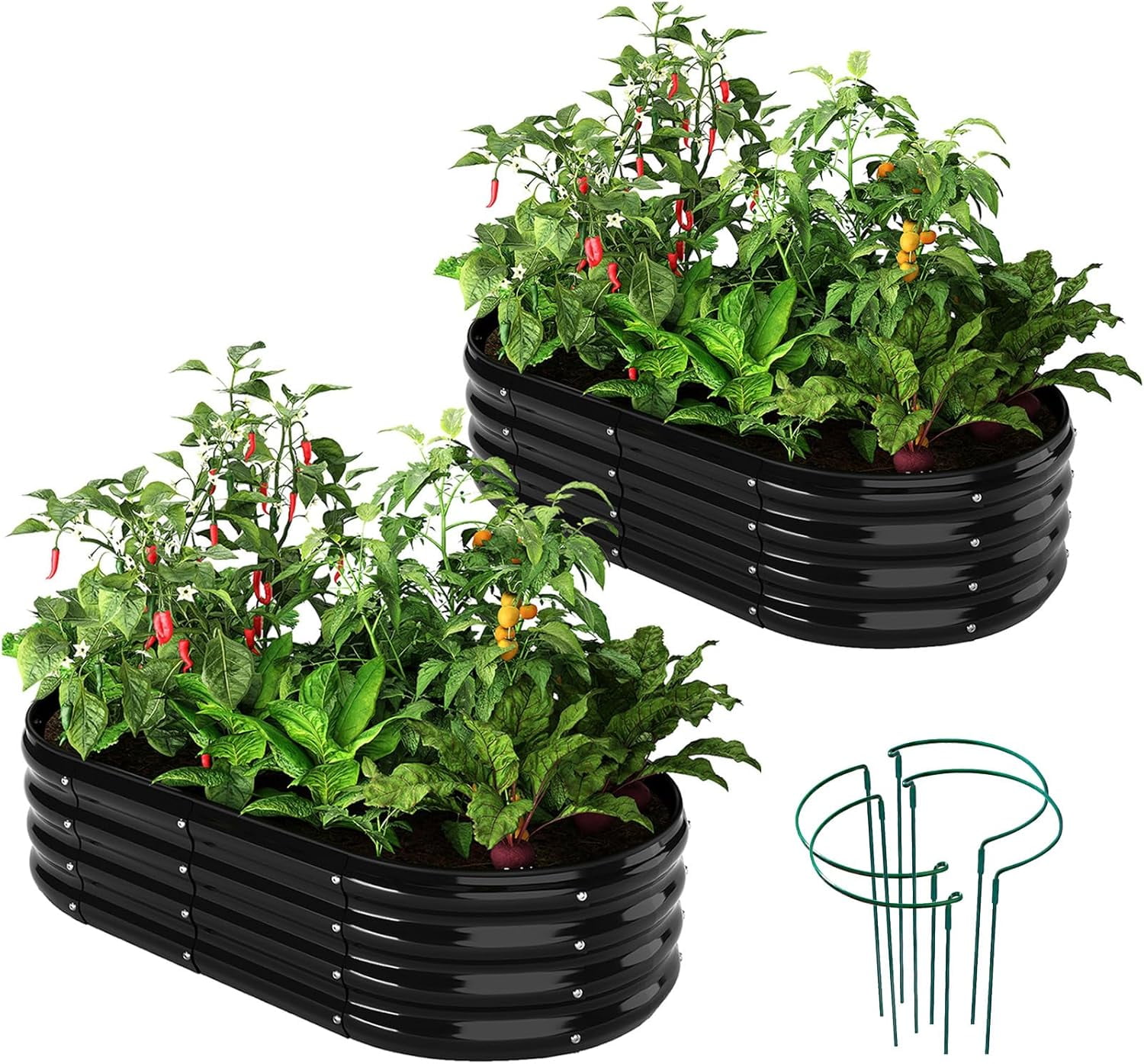 Galvanized Metal Planter Raised Garden Bed Kit for Gardening Outdoor ...