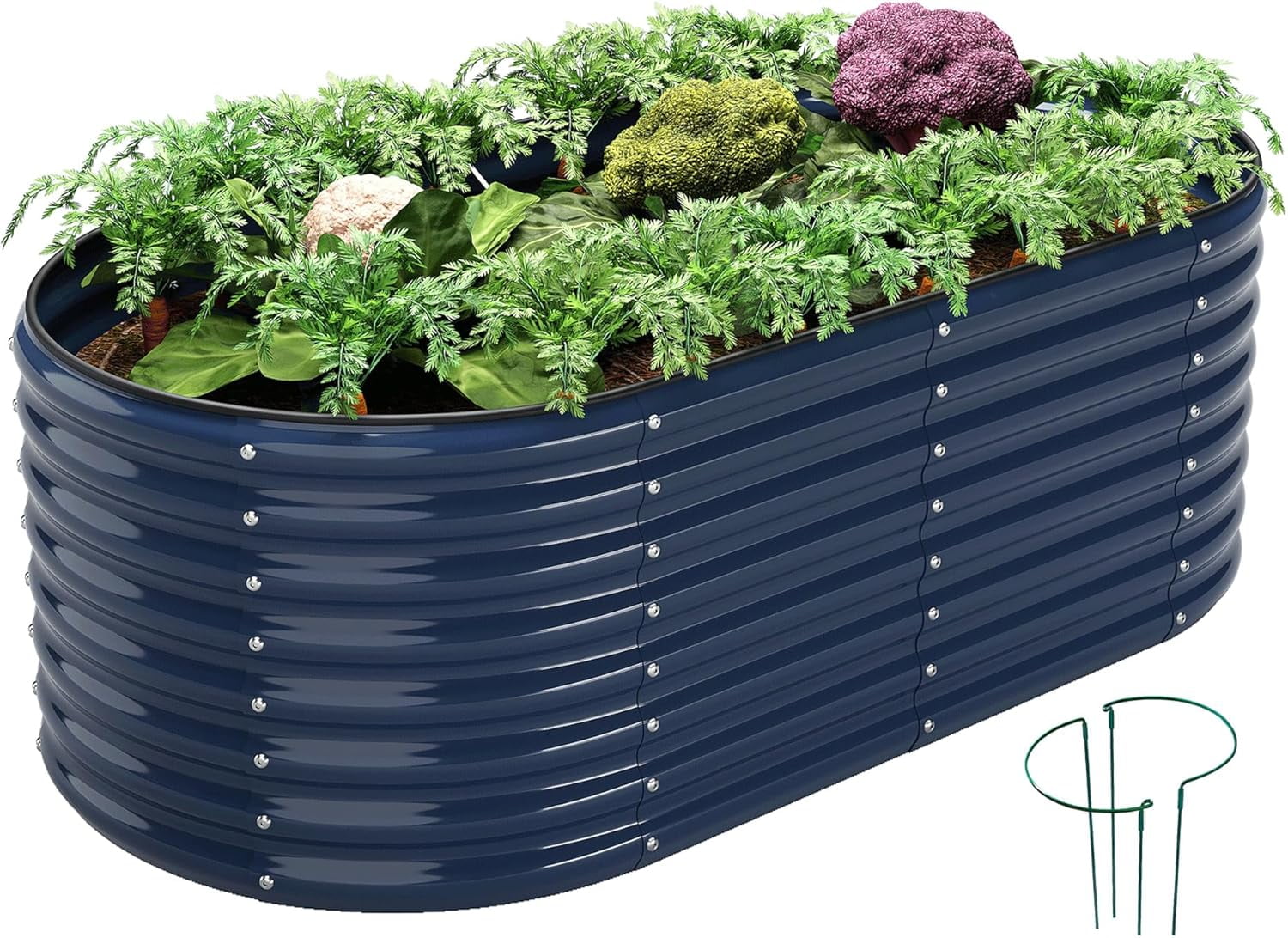 Galvanized Metal Planter Raised Garden Bed Kit for Gardening Outdoor ...