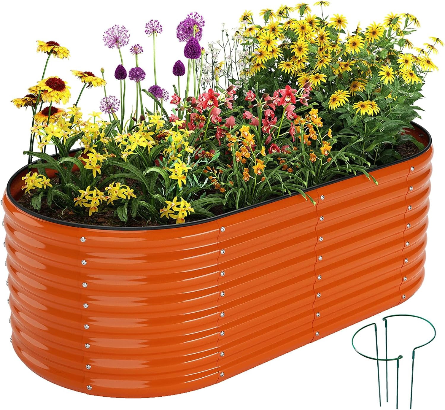 Galvanized Metal Planter Raised Garden Bed Kit for Gardening Outdoor ...