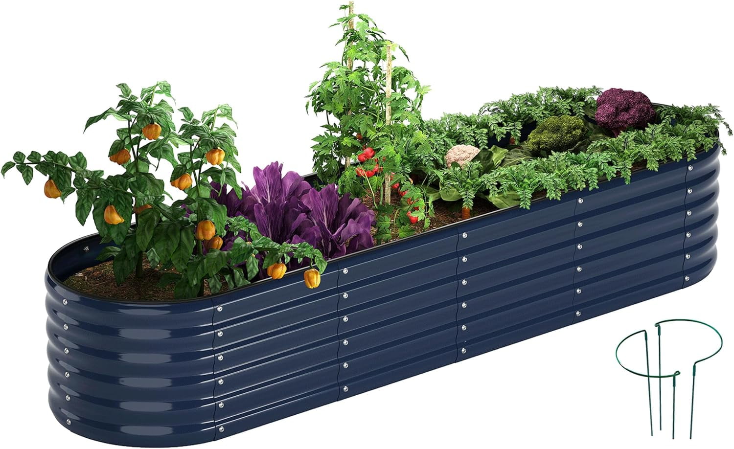 Galvanized Metal Planter Raised Garden Bed Kit for Gardening Outdoor ...