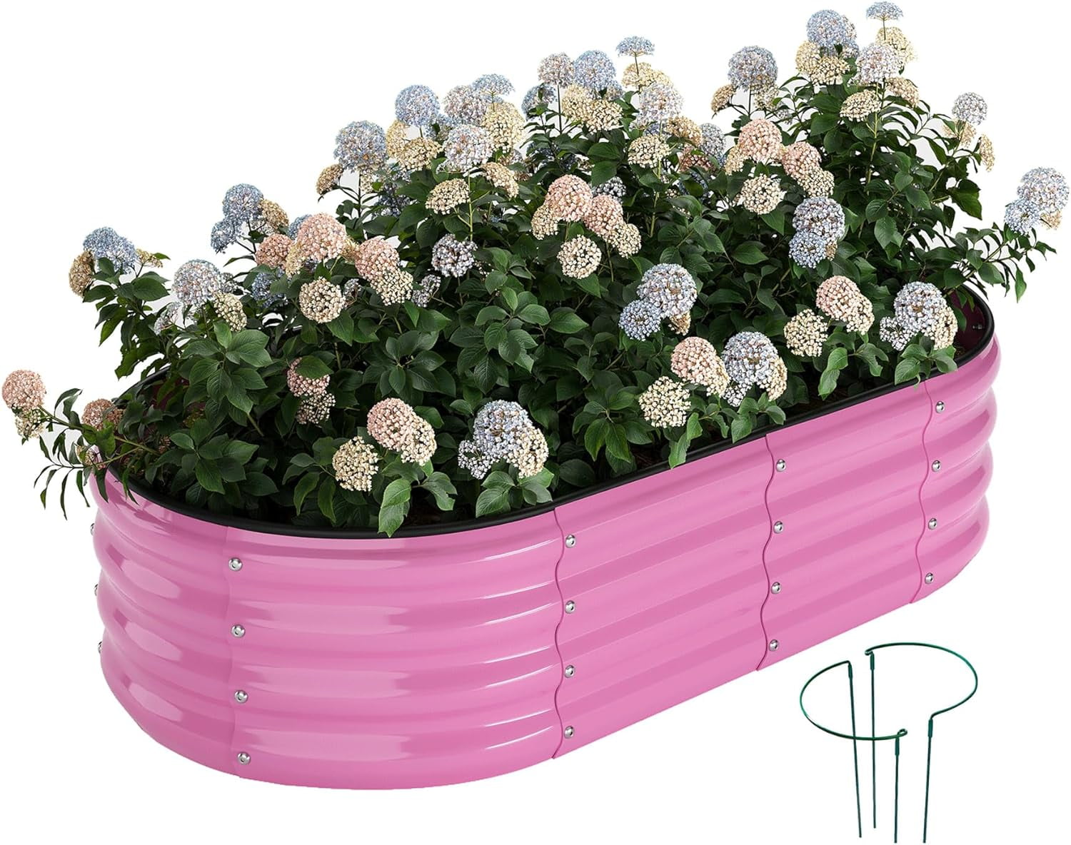 Galvanized Metal Planter Raised Garden Bed Kit for Gardening Outdoor ...