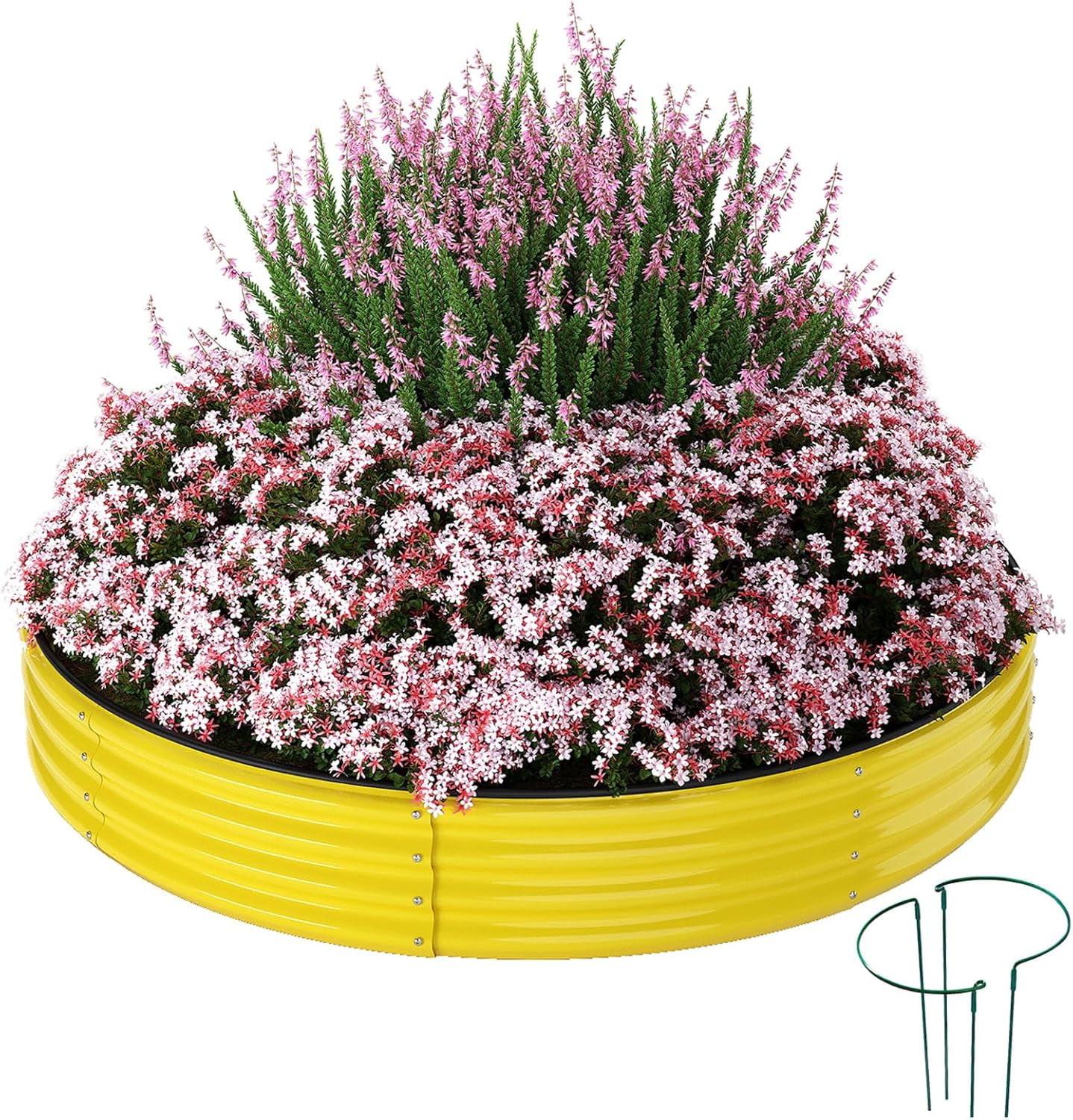 Galvanized Metal Planter Round Raised Garden Bed Kit for Gardening ...