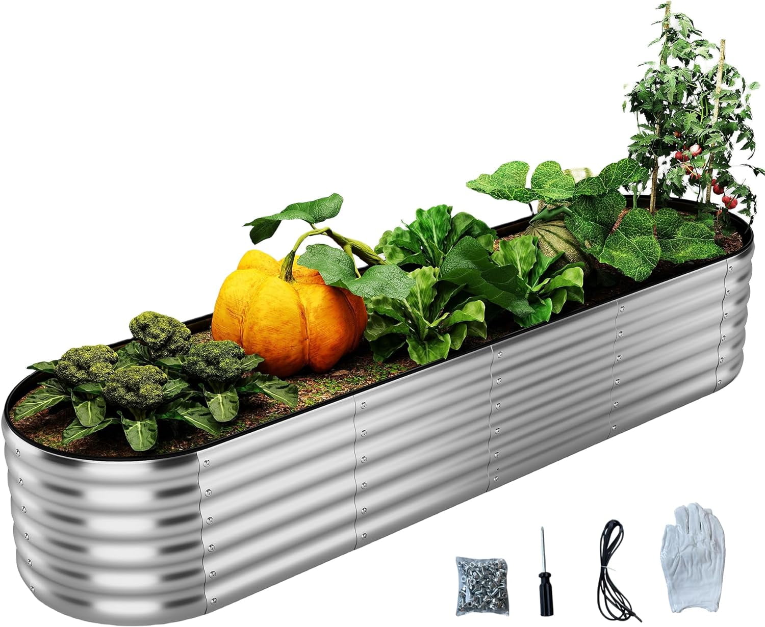 Galvanized Metal Raised Garden Bed Kit 4x2x1ft Planter Grow Garden Box ...