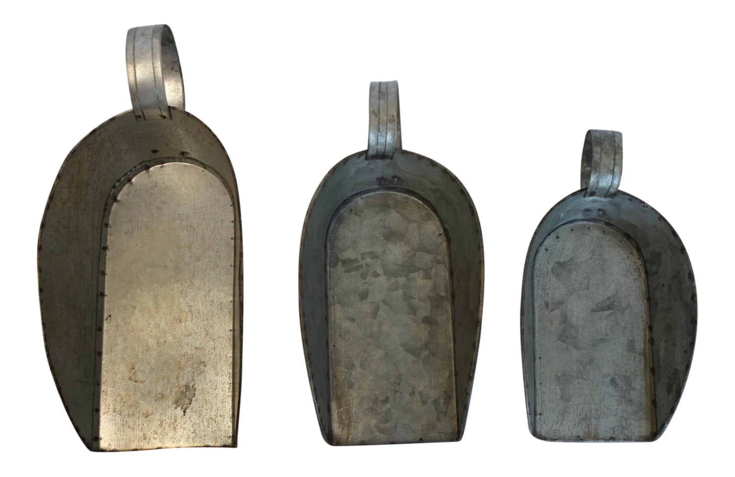 Galvanized Metal Scoops Farmhouse Chic Large Medium and Small Set of 3 ...