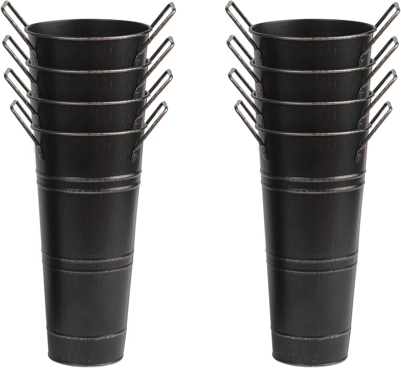 Galvanized Metal Vases Farmhouse French Flower Bucket Vases for Cut ...