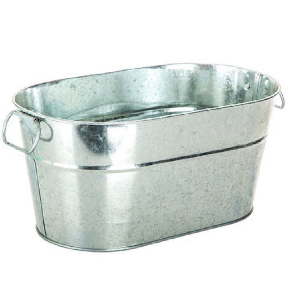 Galvanized Oval Metal Container Industrial Style Farm Home Décor ...
