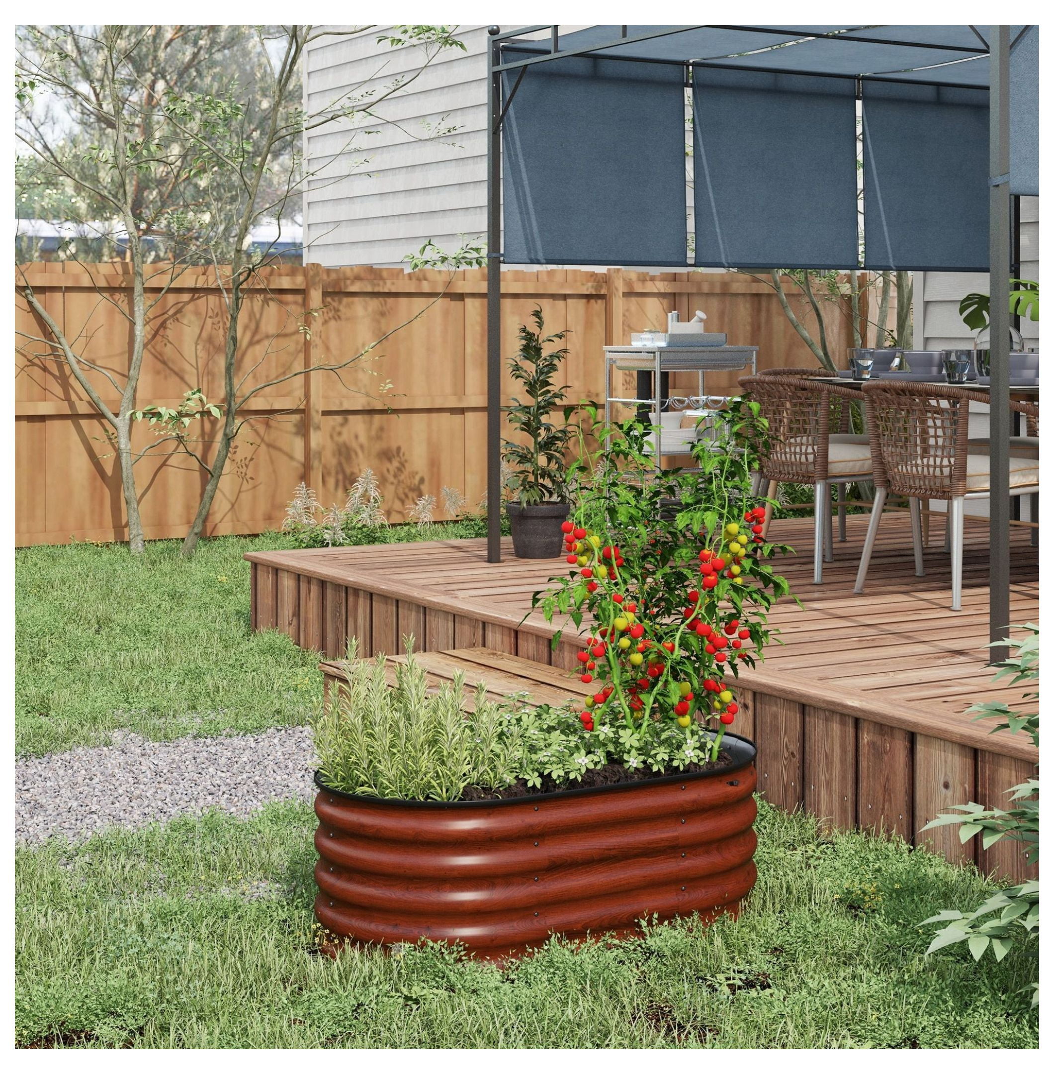 Galvanized Raised Garden Bed 3.4x2ft, Metal Planter Kit for Vegetables ...