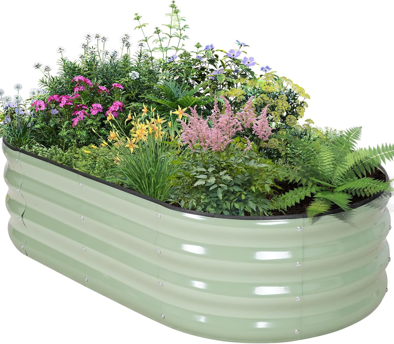 Galvanized Raised Garden Bed - 4×2×1ft (2 Packs) Planter Raised Beds ...