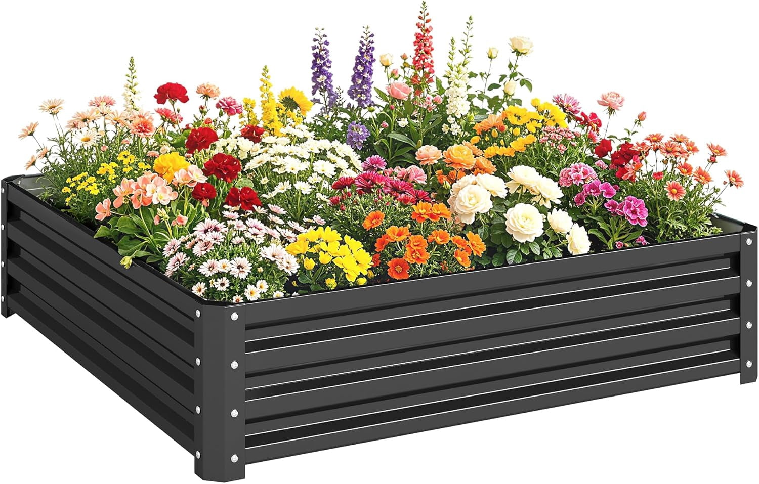 Galvanized Raised Garden Bed, 4' x 4' x 1' Metal Planter Box, for ...
