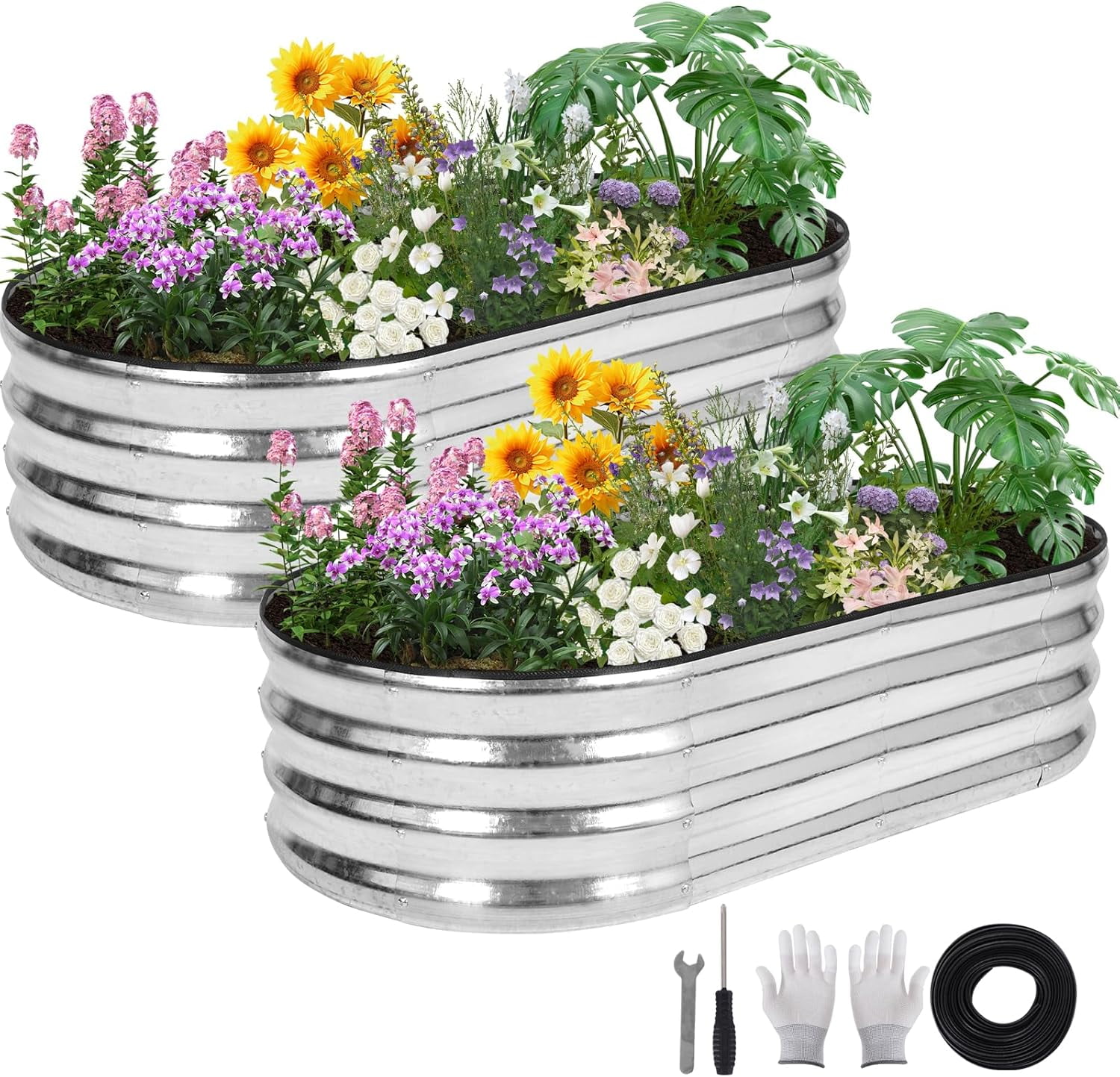 Galvanized Raised Garden Bed - 421ft (2 Packs) Planter Raised Beds for ...