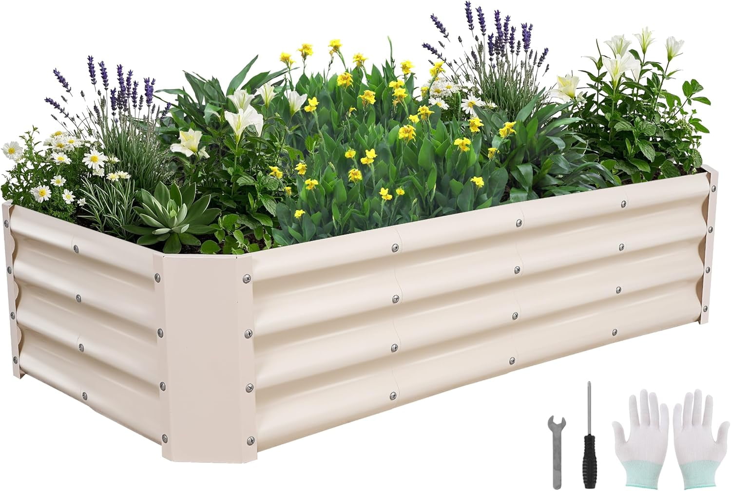 Galvanized Raised Garden Bed - 4x2x1ft Metal Garden Planter Box Outdoor ...