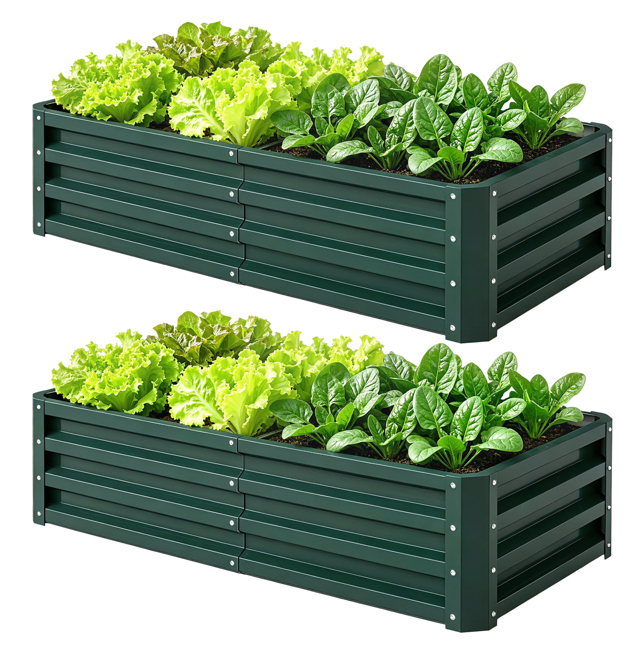 Galvanized Raised Garden Bed 4x2x1ft - Metal Planter Box for Vegetables ...