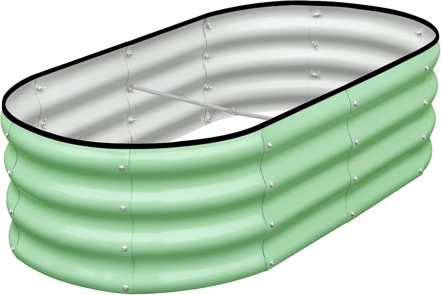 Galvanized Raised Garden Bed, 4x2x1ft Oval Metal Planter Box for ...