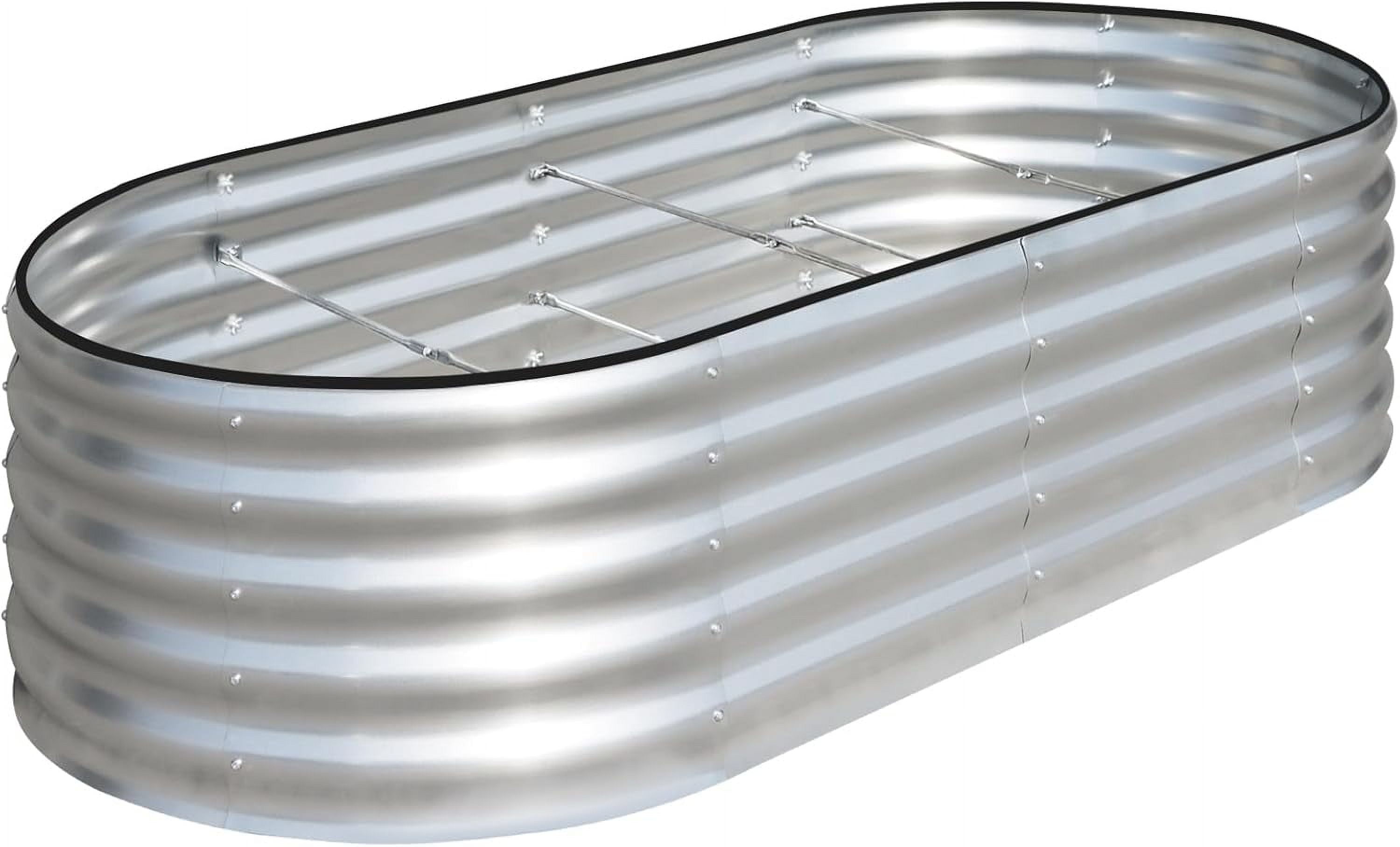 Galvanized Raised Garden Bed, 6x3x1.5ft Oval Metal Planter Box for ...