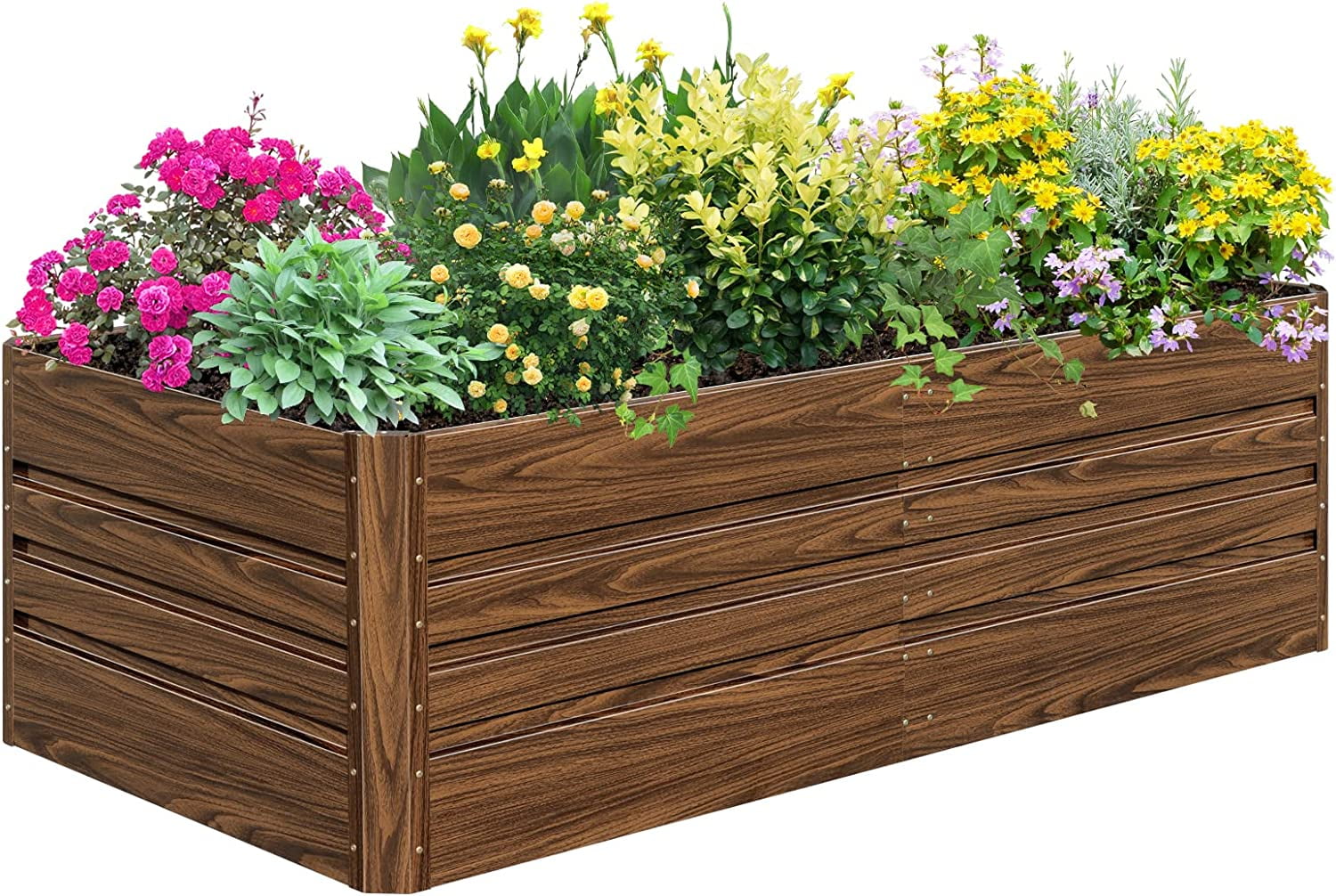 Galvanized Raised Garden Bed 6x3x2FT Outdoor Large Metal Planter Box ...