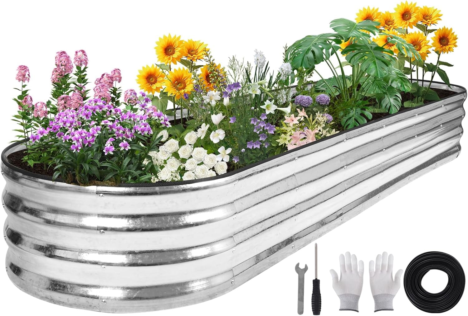 Galvanized Raised Garden Bed - 8×2×1ft Planter Raised Beds for ...