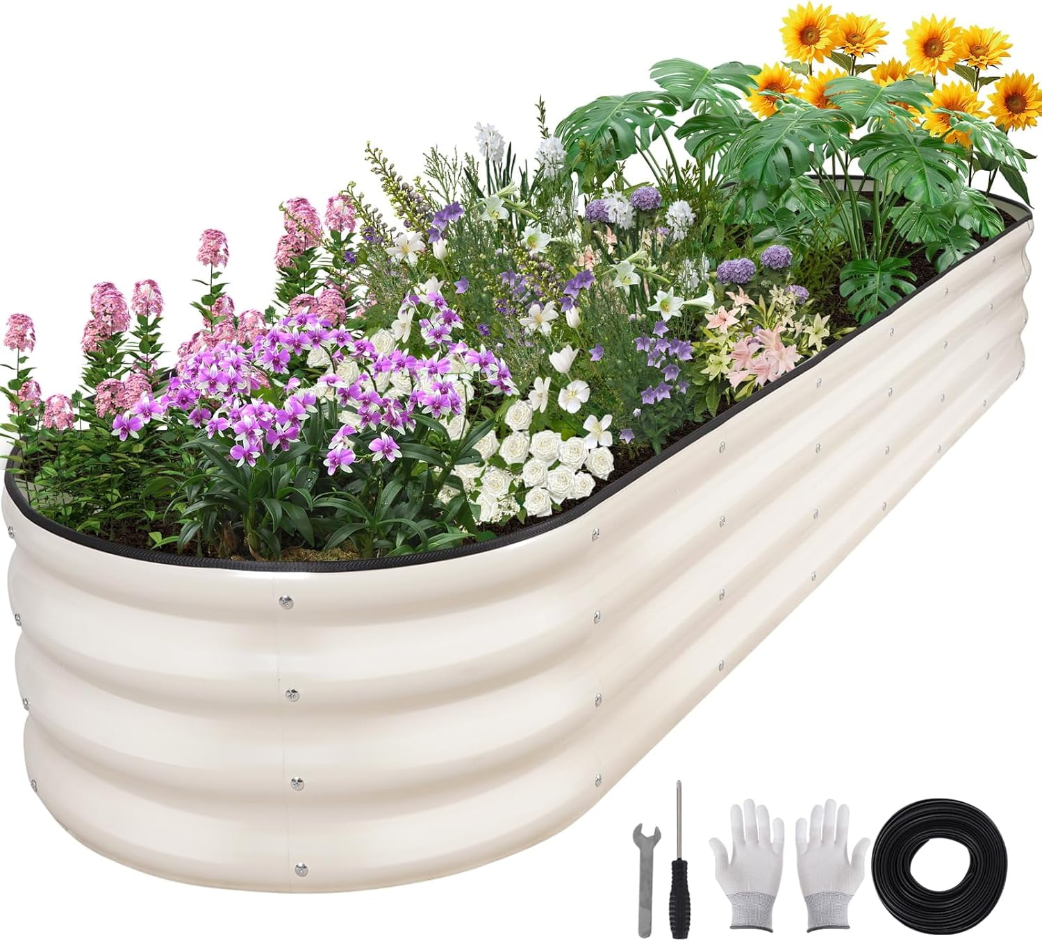 Galvanized Raised Garden Bed - 8×2×1ft Planter Raised Beds for ...