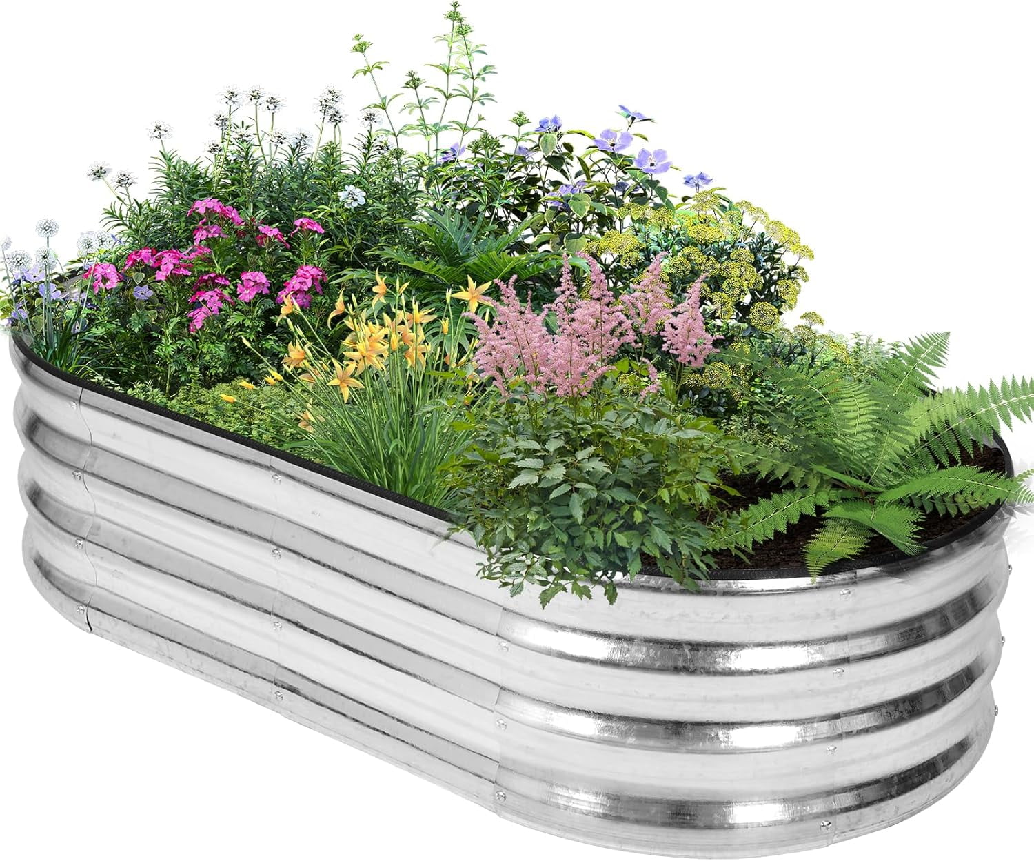 Galvanized Raised Garden Bed - 8×2×1ft Planter Raised Beds for ...