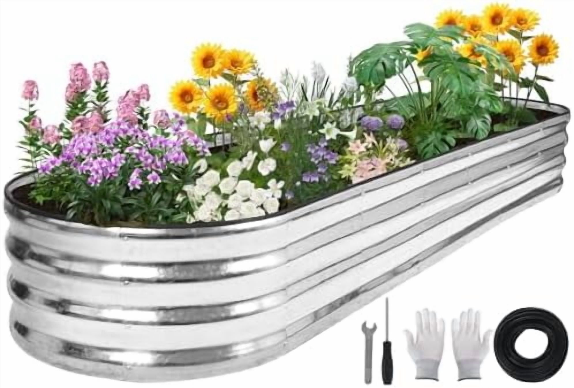 Galvanized Raised Garden Bed - 8×2×1ft Planter Raised Beds for ...