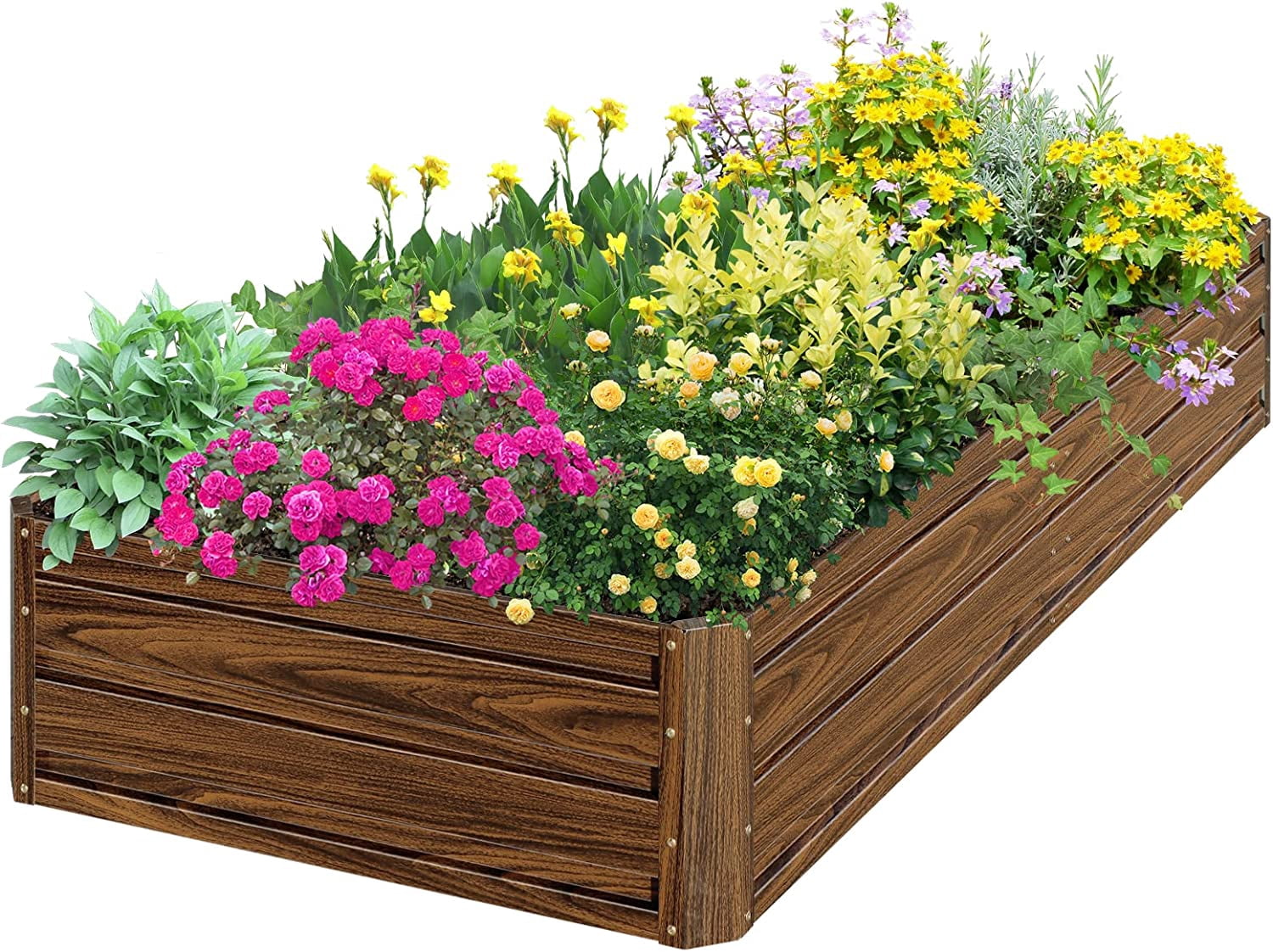 Galvanized Raised Garden Bed 8x4x1FT Outdoor Large Metal Planter Box ...