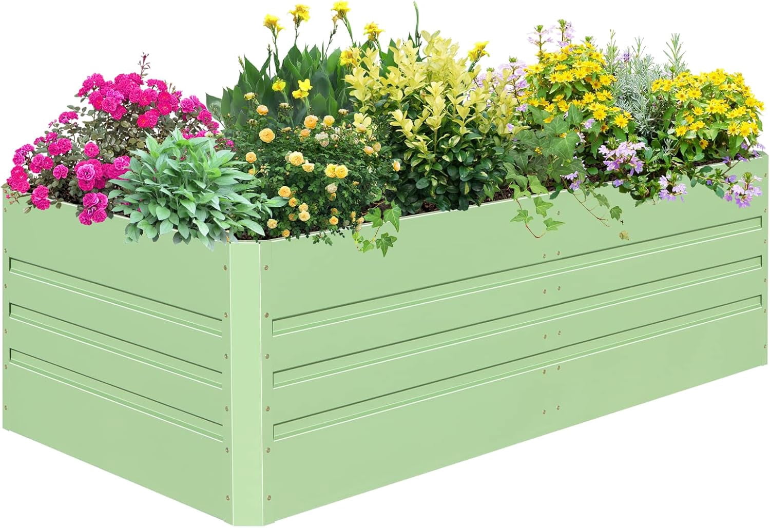 Galvanized Raised Garden Bed 8x4x2FT Outdoor Large Metal Planter Box ...
