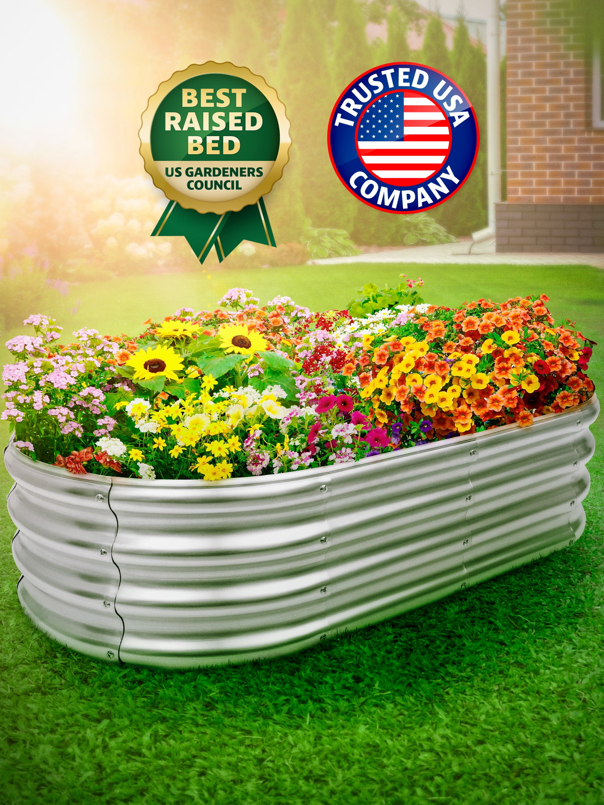 Free Shipping! Galvanized Raised Garden Bed, Heavy-Duty Steel Planter ...