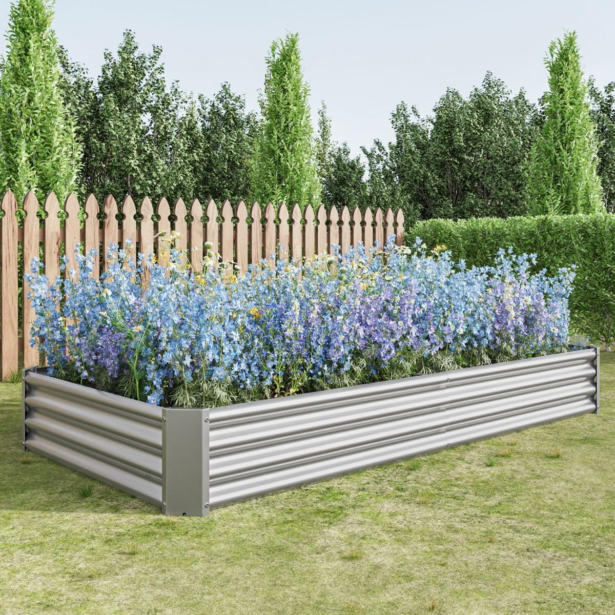 Galvanized Raised Garden Bed Kit, Galvanized Planter Garden Boxes ...