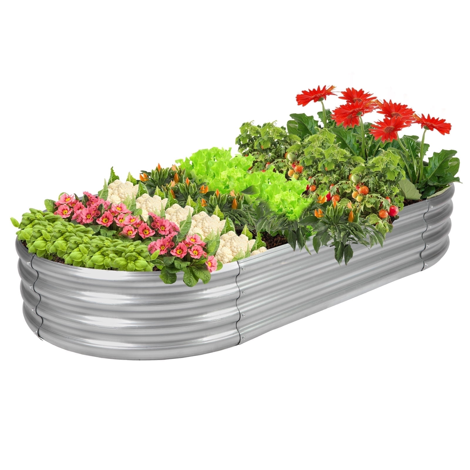 Nana Guard Galvanized Raised Garden Bed Kit, 4x2x1ft Outdoor Metal ...