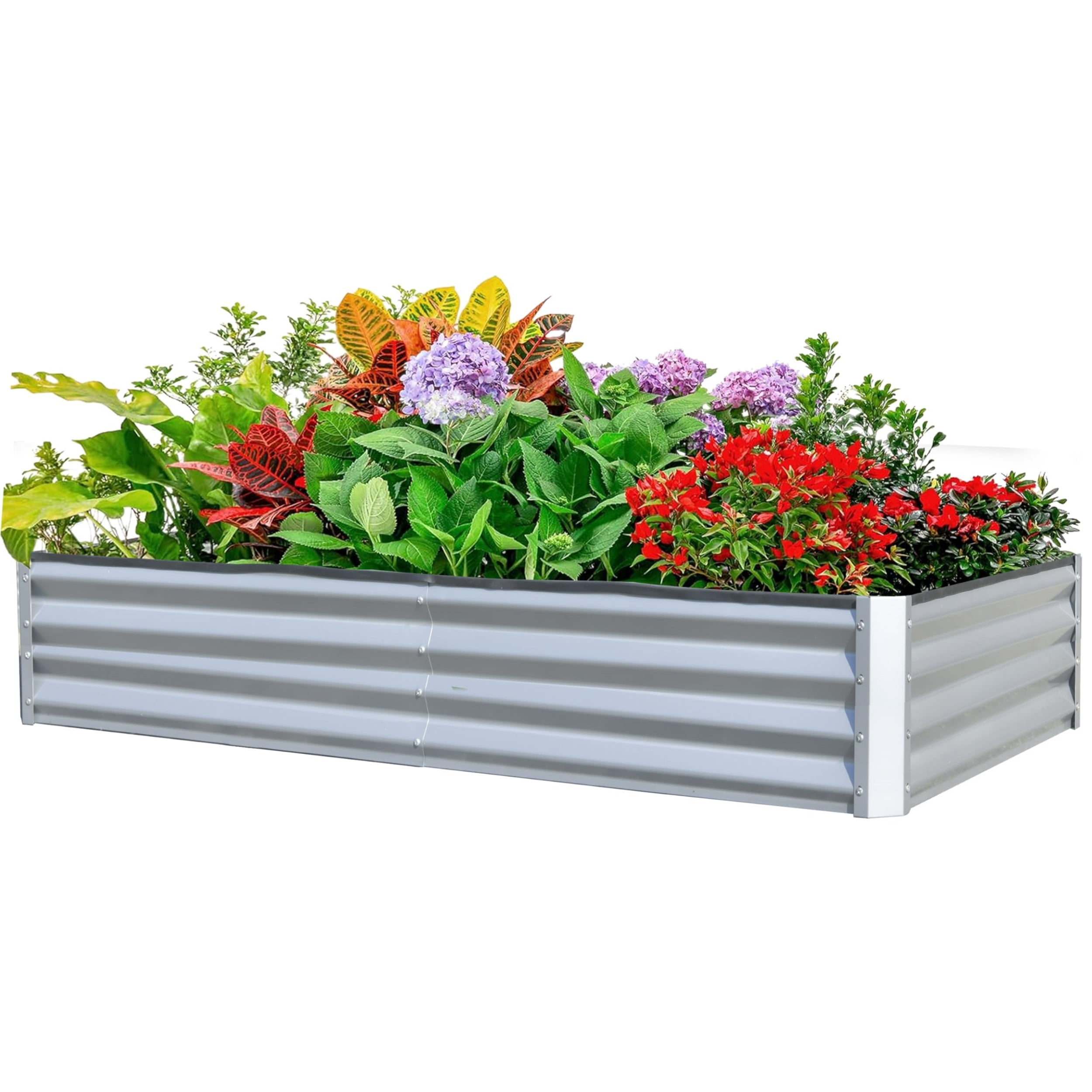 Galvanized Raised Garden Bed Kit, Garden Stock Tank, Outdoor Garden ...