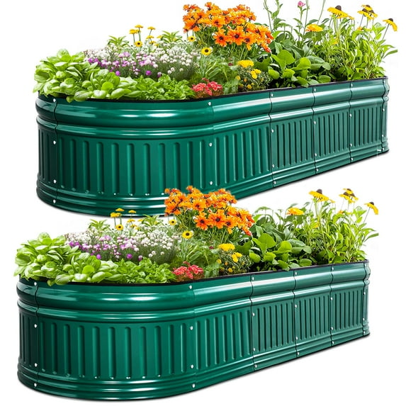 Galvanized Raised Garden Bed Kit for Outdoor Gardening, Expandable ...