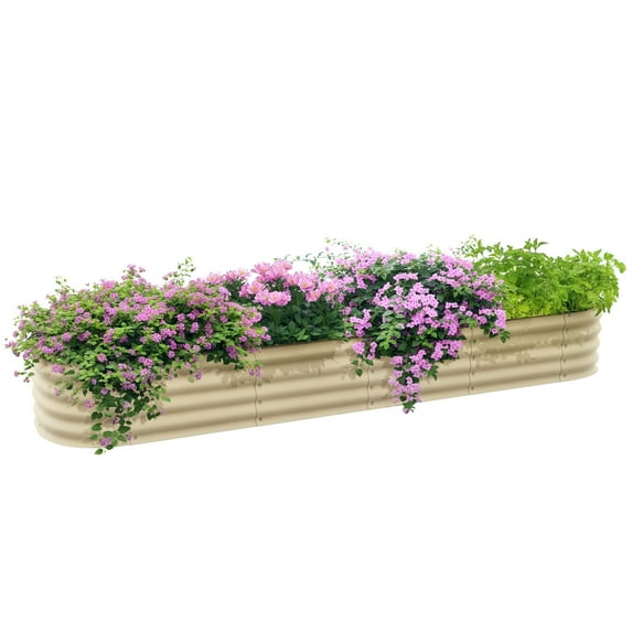 Galvanized Raised Garden Bed Kit, Outdoor Metal Elevated Planter Box ...
