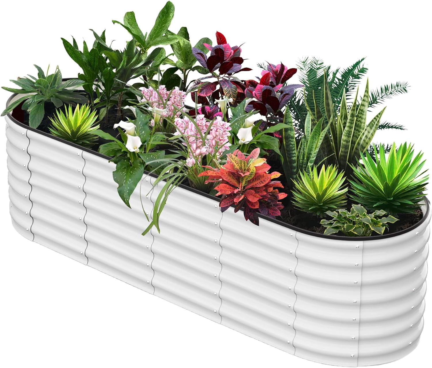Galvanized Raised Garden Bed Kit,Outdoor Metal Planter Box,Heavy Duty ...