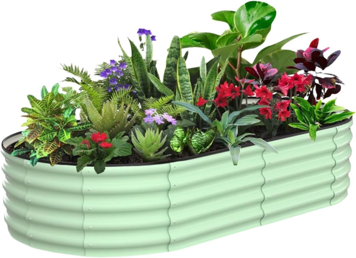 Galvanized Raised Garden Bed Kit,Outdoor Metal Planter Box,Heavy Duty ...