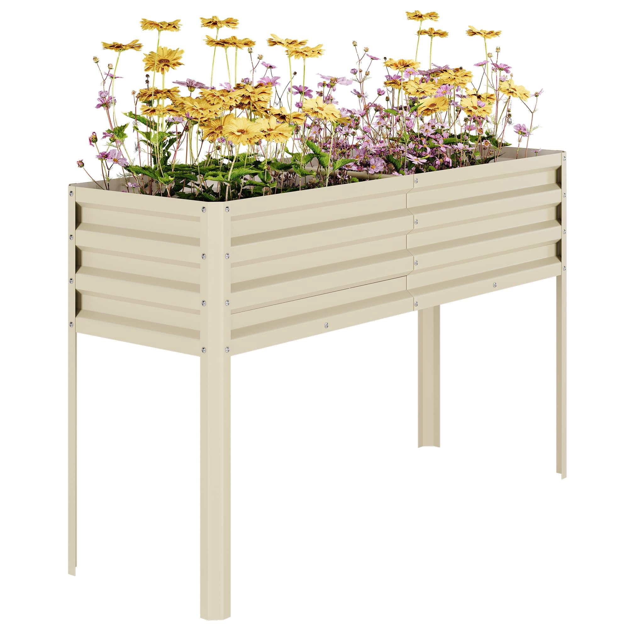 Galvanized Raised Garden Bed with Legs, 50×17×32 in Large Elevated ...
