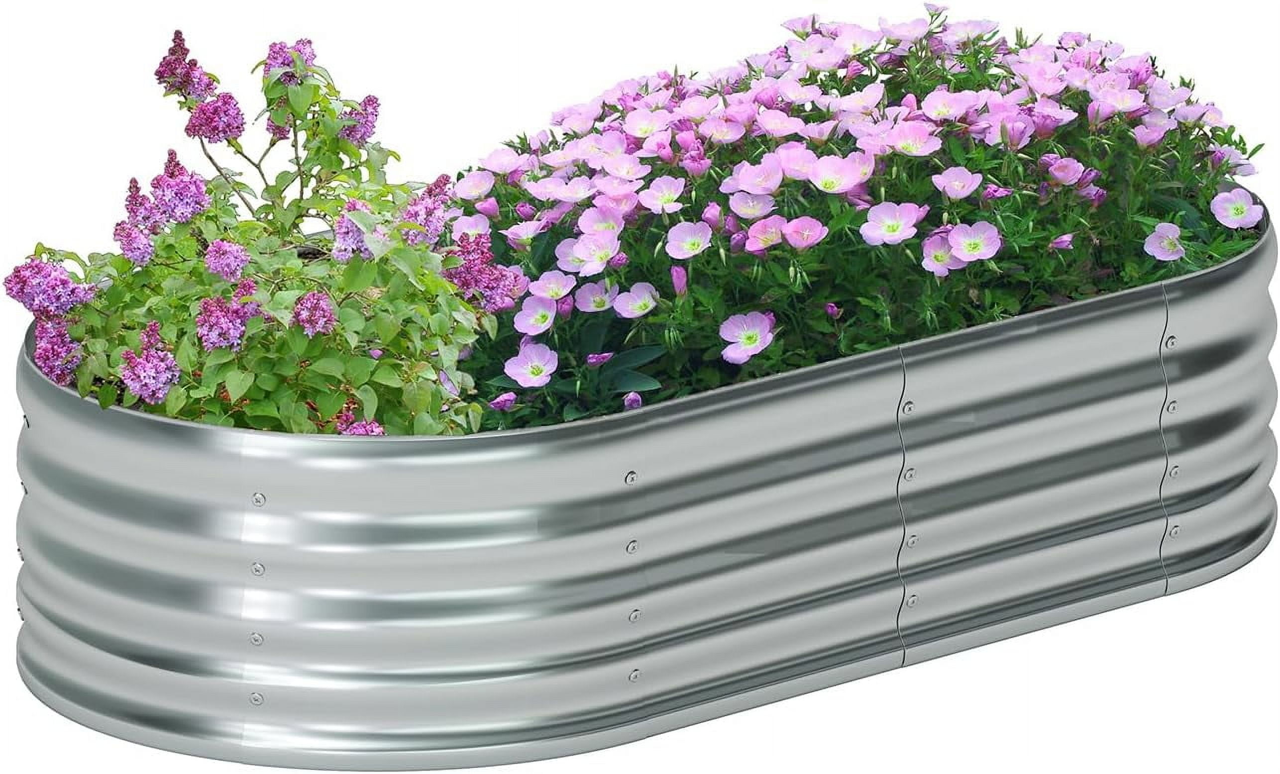 Galvanized Raised Garden Bed Metal Oval Raised Garden Beds Outdoor ...