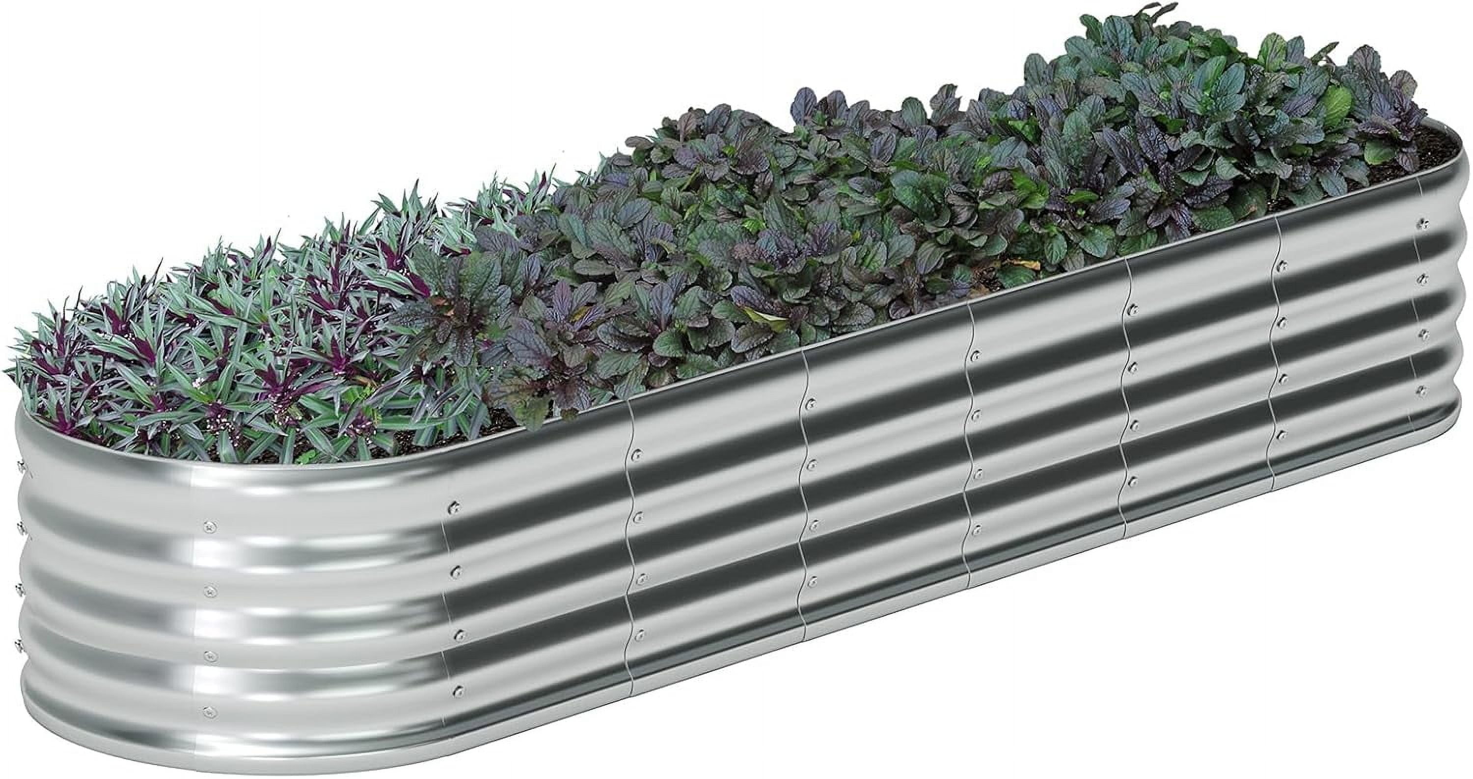 Galvanized Raised Garden Bed Metal Oval Raised Garden Beds Outdoor ...
