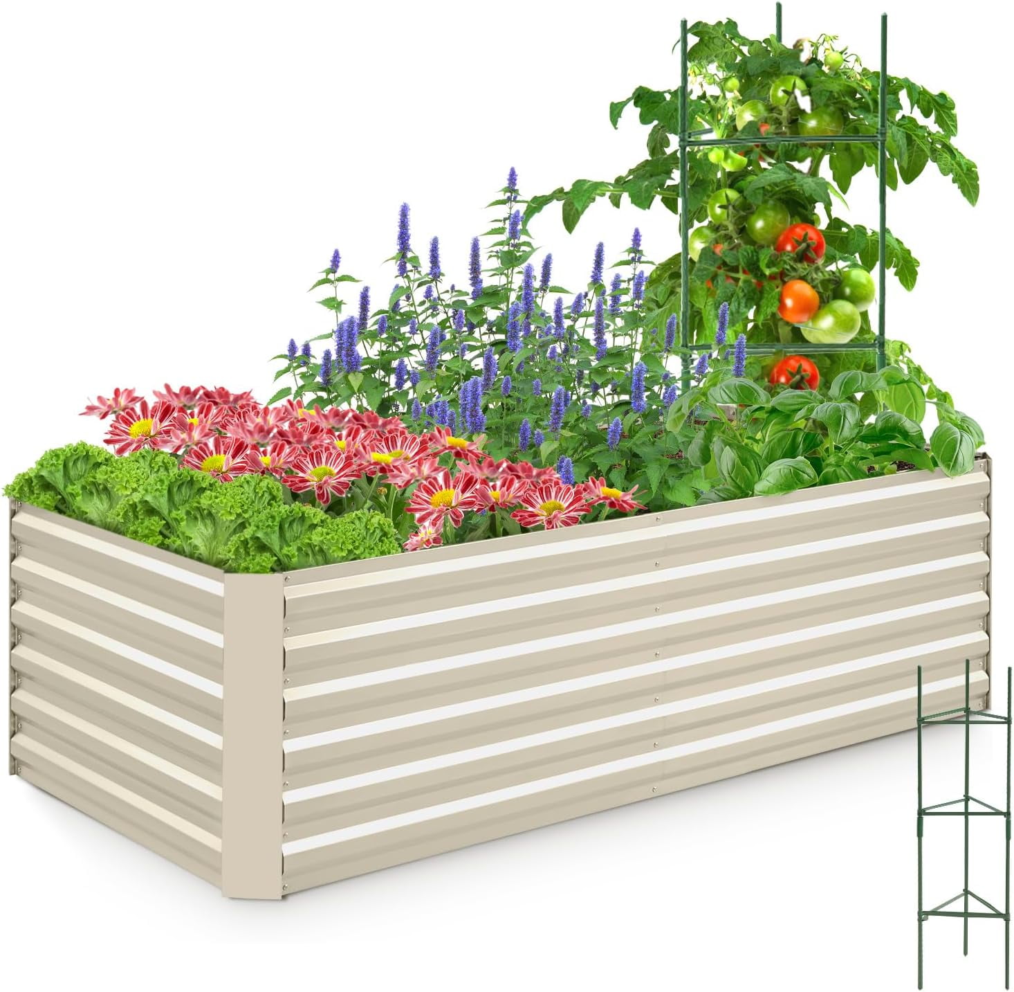 Galvanized Raised Garden Bed Metal Planter Box Bottomless for Backyard ...