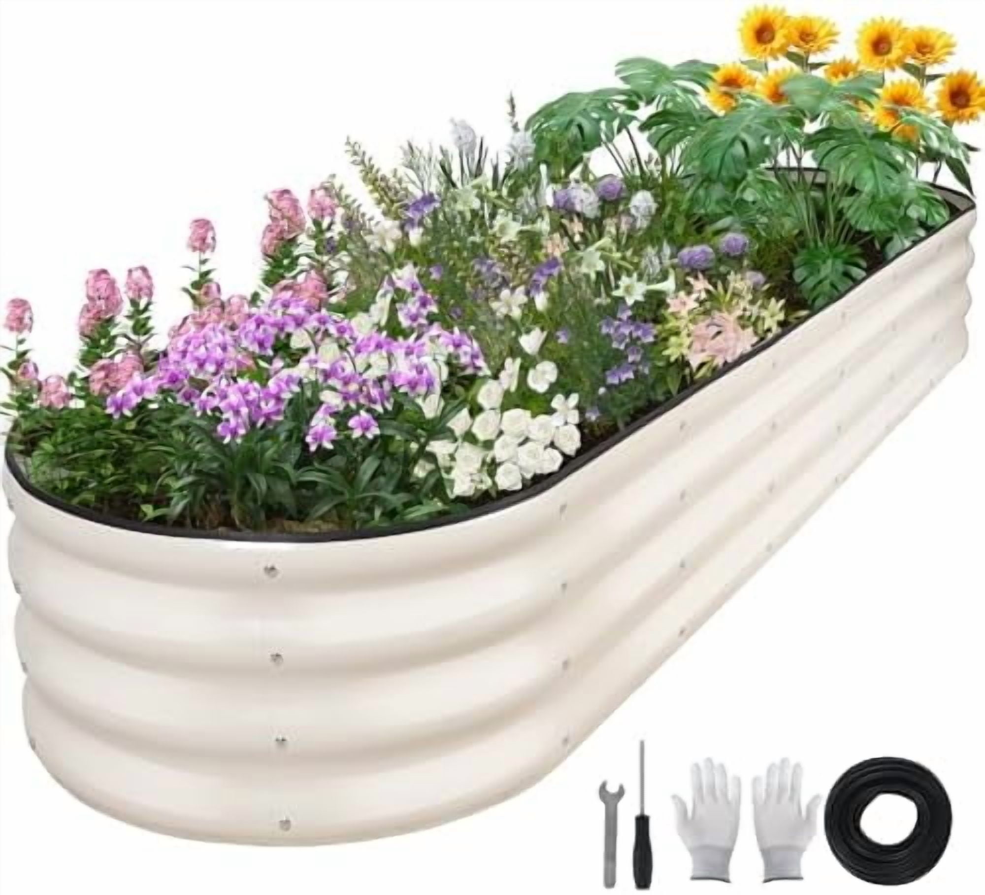 Galvanized Raised Garden Bed Outdoor - 4×2×1ft Planter Raised Beds for ...