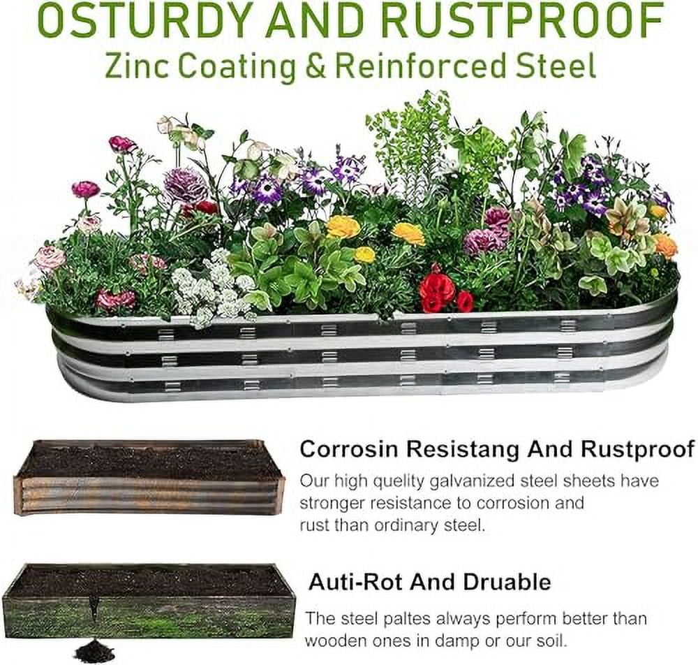 Galvanized Raised Garden Bed Outdoor 67" D x 20" W x10 H, 7 cu. ft. Planter for Outdoor Plants ...