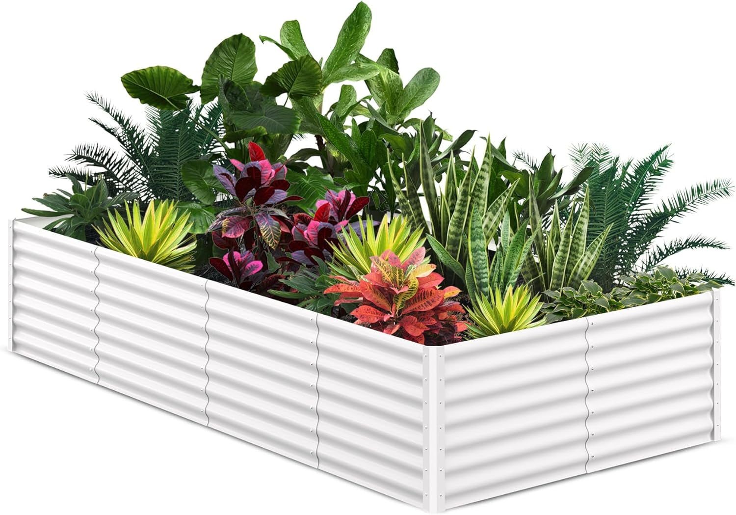 Galvanized Raised Garden Bed,Outdoor Planter Box Metal Patio Kit ...